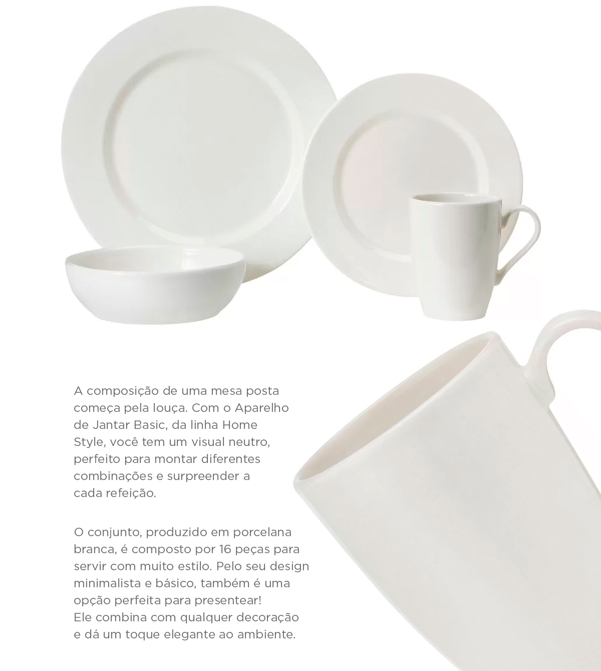 Aparelho de Jantar Basic 16 Peças - Home Style - Camicado